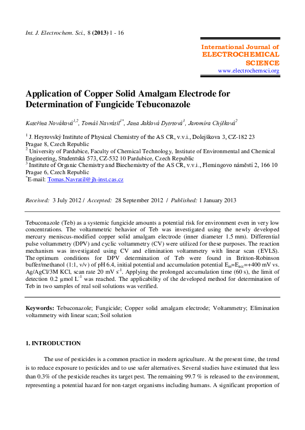 (PDF) Application of Copper Solid Amalgam Electrode for Determination ...