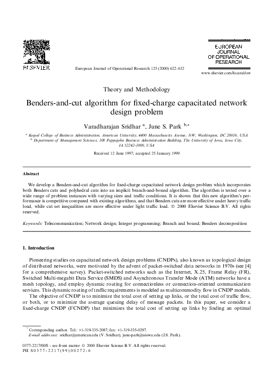 (PDF) Benders-and-cut algorithm for fixed-charge capacitated network design problem