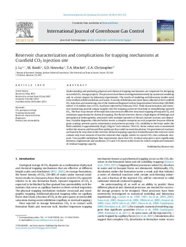 (PDF) Reservoir characterization and complications for trapping ...