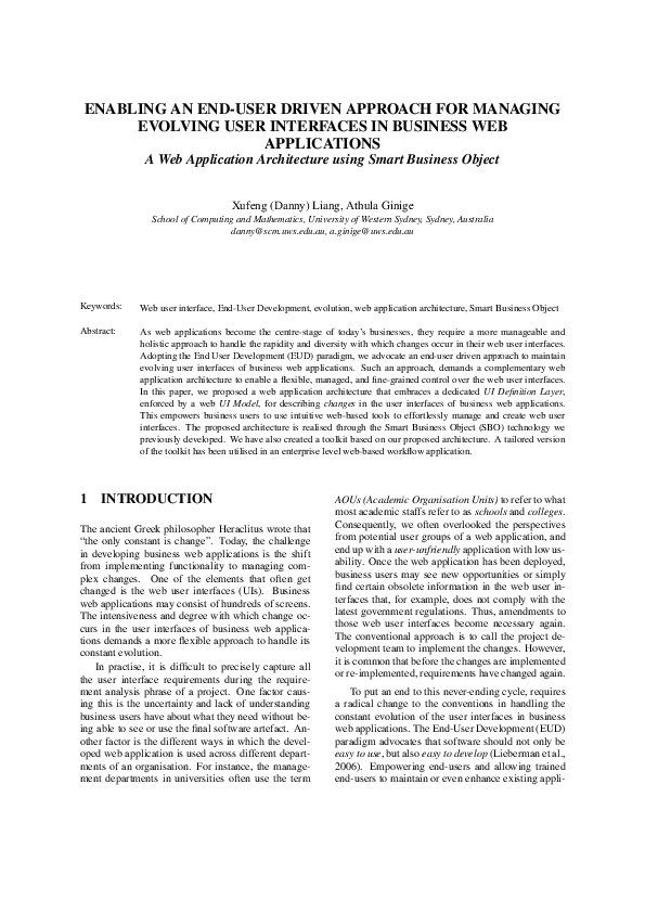 Pdf Enabling An End User Driven Approach For Managing Evolving User Interfaces In Business Web 7617
