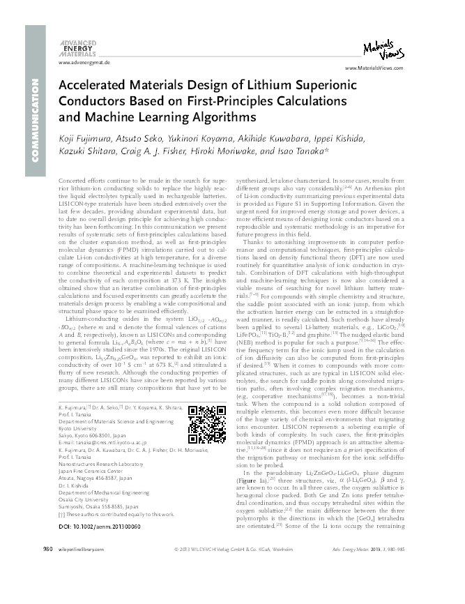(PDF) Accelerated Materials Design of Lithium Superionic Conductors ...