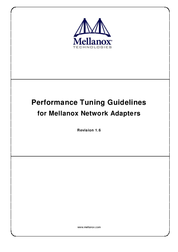 (PDF) Performance Tuning Guidelines for Mellanox Network Adapters ...