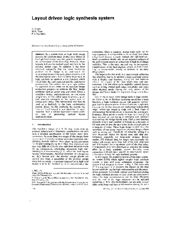 (PDF) Layout driven logic synthesis system