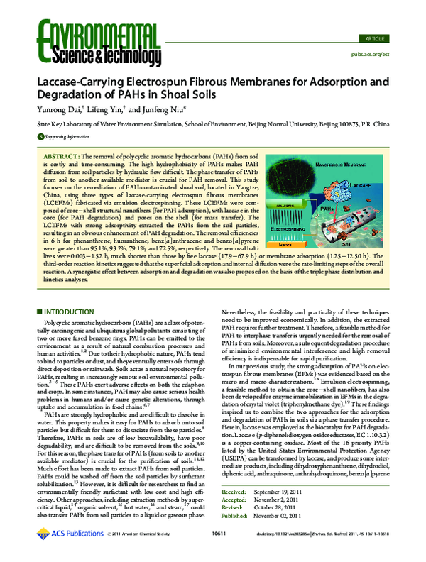 (PDF) Laccase-Carrying Electrospun Fibrous Membranes for Adsorption and ...