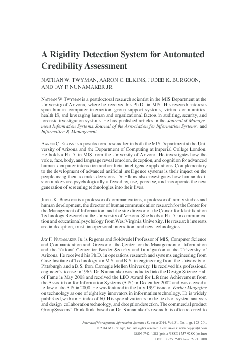 (PDF) A Rigidity Detection System for Automated Credibility Assessment