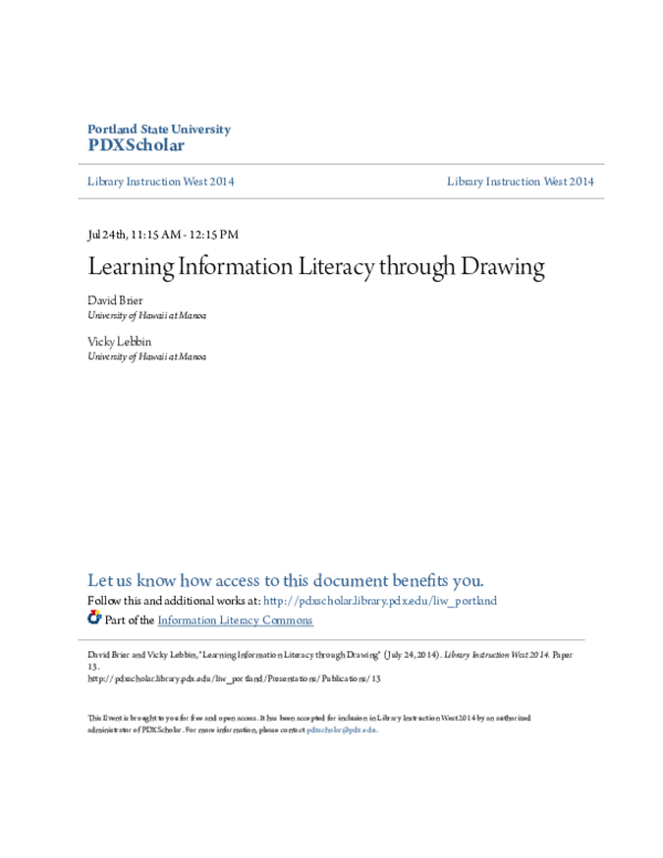 (PDF) Learning information literacy through drawing