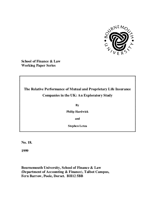 (PDF) The Relative Performance of Mutual and Proprietary Life Insurance ...