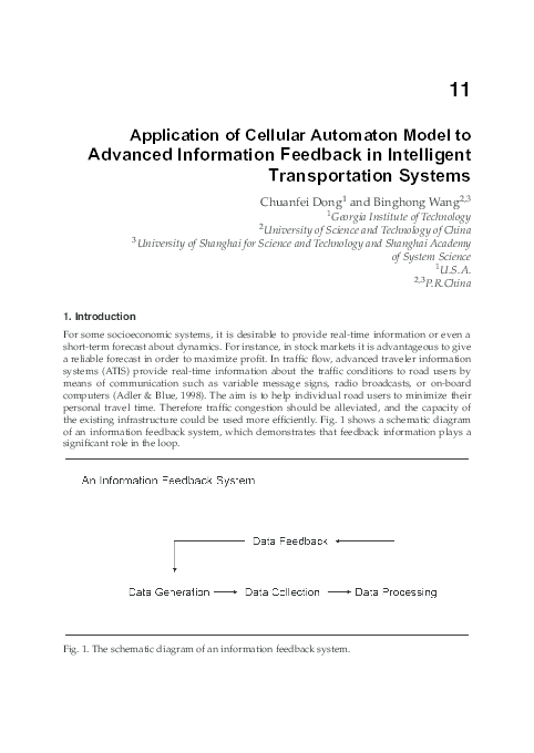 (PDF) Application of Cellular Automaton Model to Advanced Information Feedback in Intelligent ...