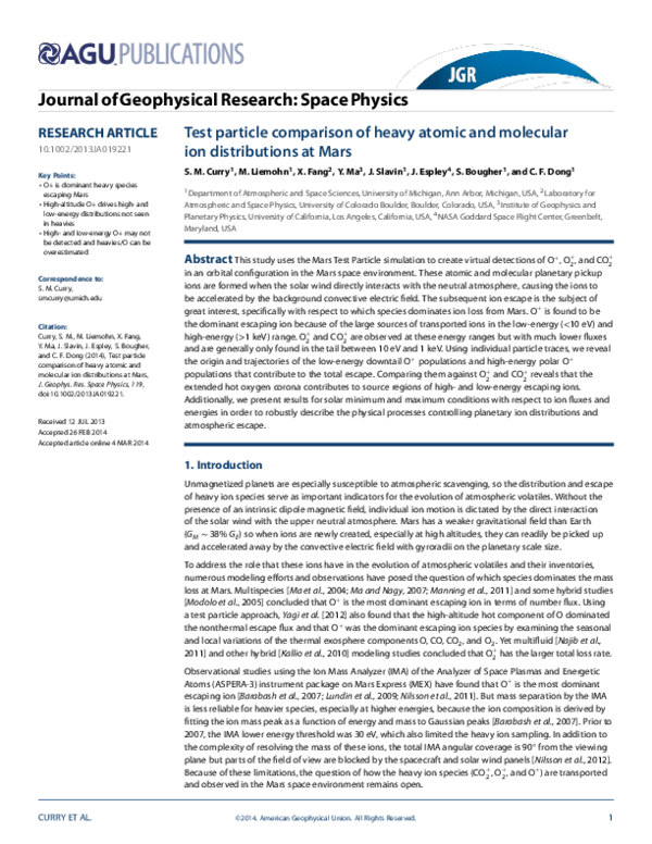 (PDF) Test particle comparison of heavy atomic and molecular ion ...