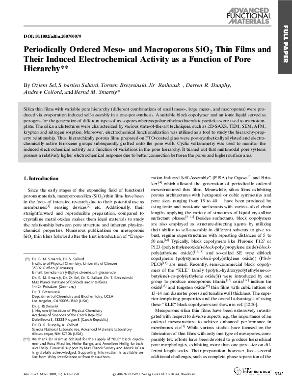 (PDF) Periodically Ordered Meso- and Macroporous SiO2 Thin Films and ...