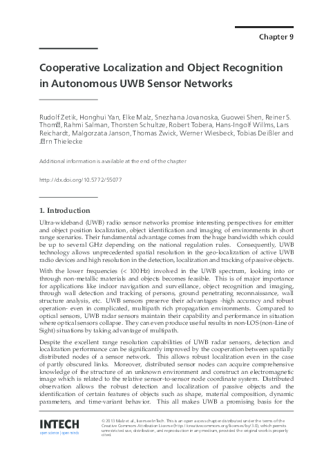 Pdf Uwb Based Localization And Object Recognition