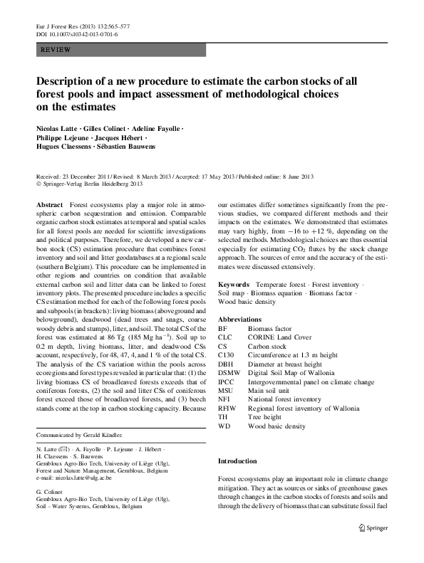 (PDF) Final version of Latte et al. 2013 (European Journal of Forest ...