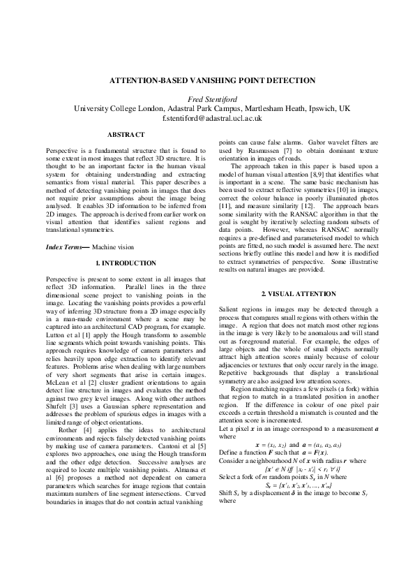 (PDF) Attention-Based Vanishing Point Detection