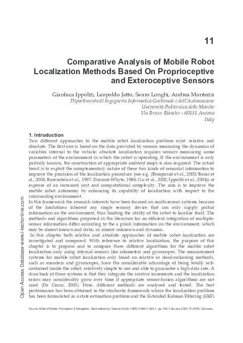 Pdf Comparative Analysis Of Mobile Robot Localization Methods Based