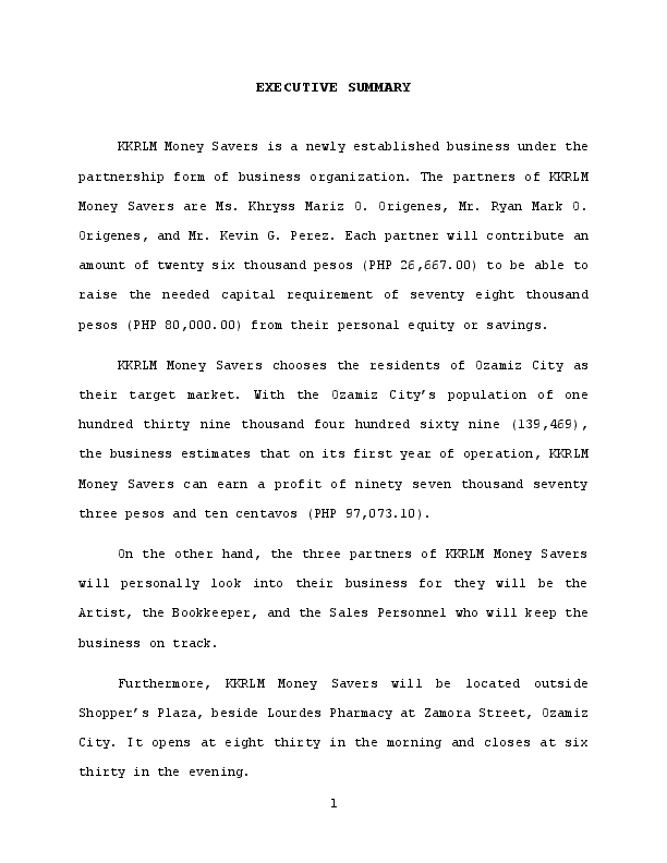 (DOC) SAMPLE BUSINESS PLAN (COCONUT SHELL)