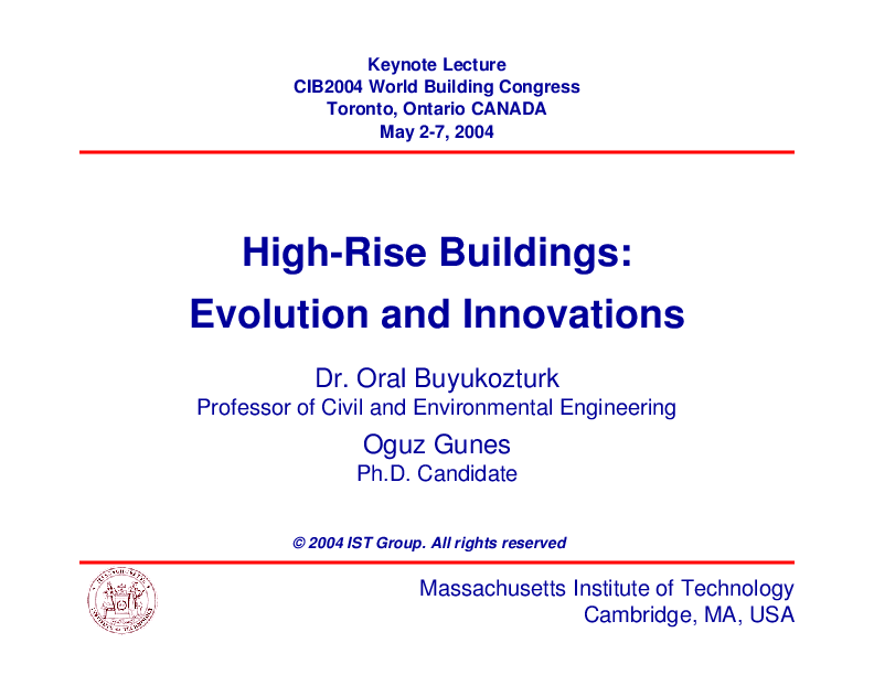 (PDF) High-Rise Buildings: Evolution and Innovations