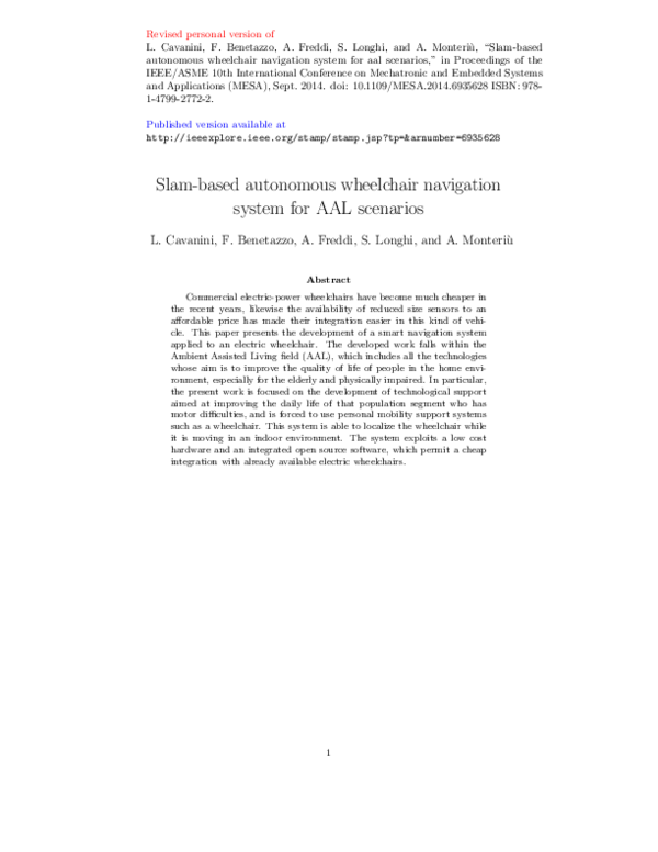 (PDF) SLAM-based autonomous wheelchair navigation system for AAL scenarios