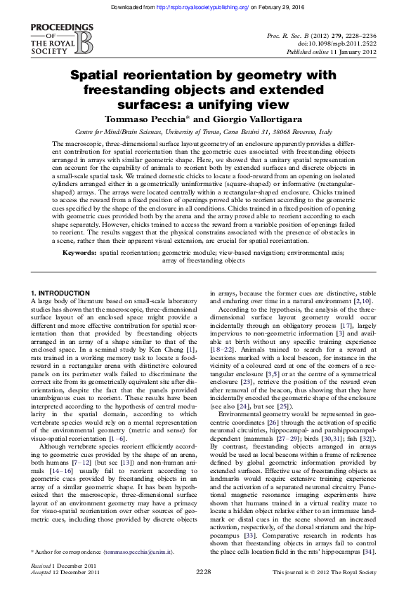 (PDF) Spatial reorientation by geometry with freestanding objects and extended surfaces: a ...