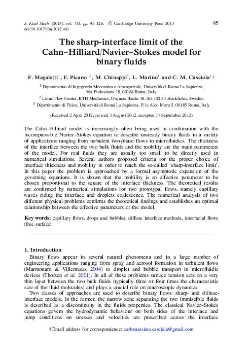 Pdf The Sharp Interface Limit Of The Cahnhilliardnavierstokes