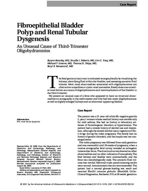 (PDF) Fibroepithelial bladder polyp and renal tubular dysgenesis: an ...