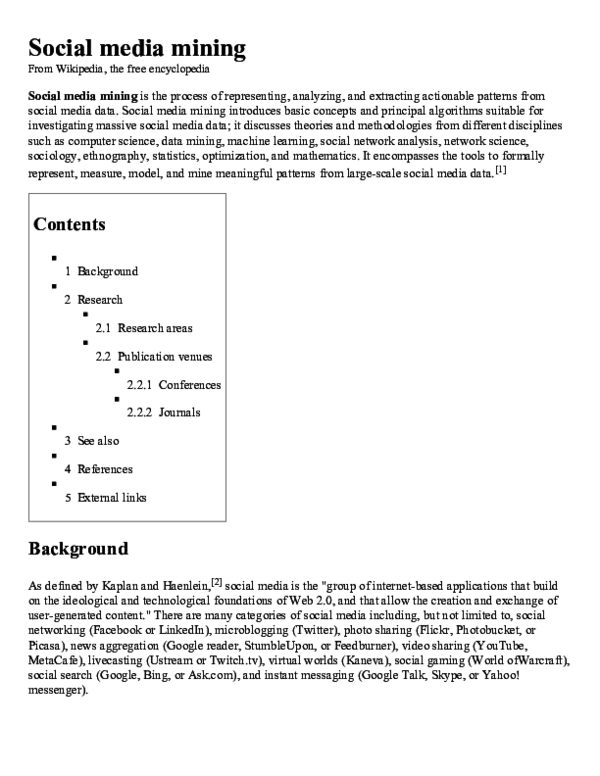 (PDF) Social media mining