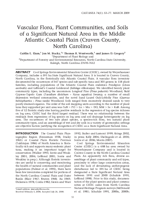 (PDF) Vascular Flora, Plant Communities, and Soils of a Significant ...
