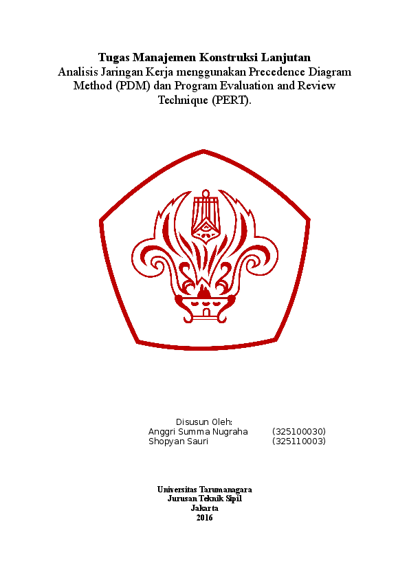 (DOC) Tugas Manajemen Konstruksi Lanjutan Analisis Jaringan Kerja menggunakan Precedence Diagram ...