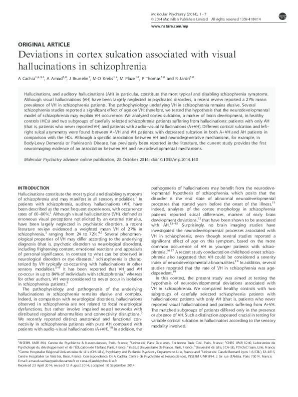(PDF) Deviations in cortex sulcation associated with visual ...