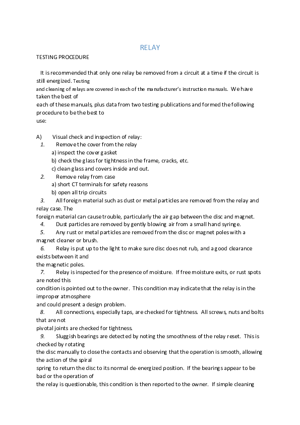 (PDF) Testing Procedures