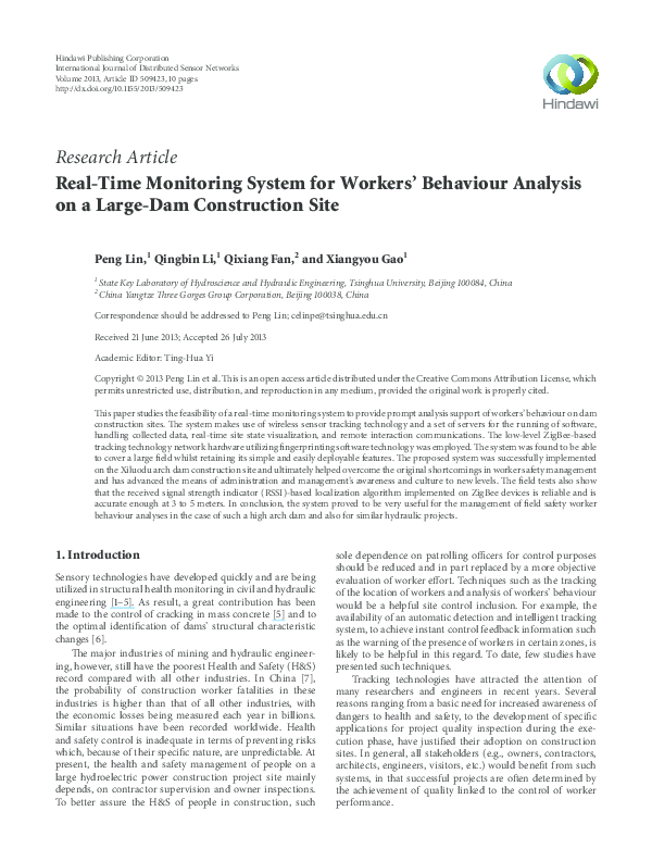 (PDF) Real-Time Monitoring System for Workers’ Behaviour Analysis on a ...