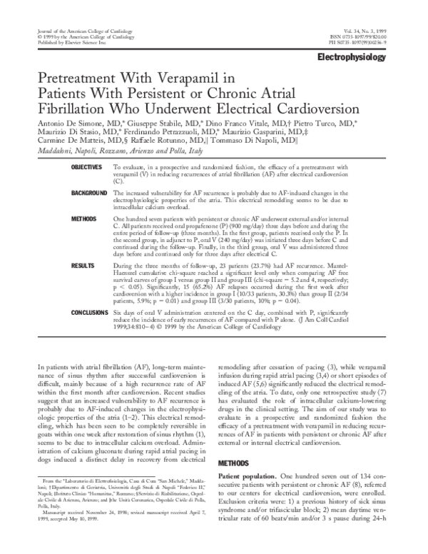 (PDF) Pretreatment with verapamil in patients with persistent or ...