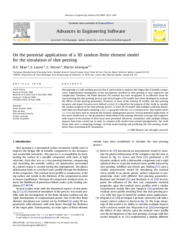 Pdf On The Potential Applications Of A 3d Random Finite Element Model For The Simulation Of