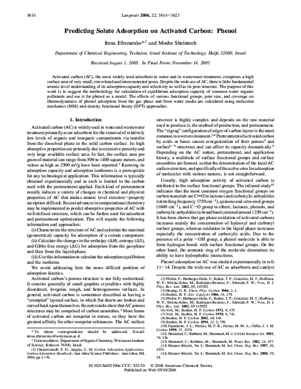 (PDF) Predicting Solute Adsorption on Activated Carbon: Phenol