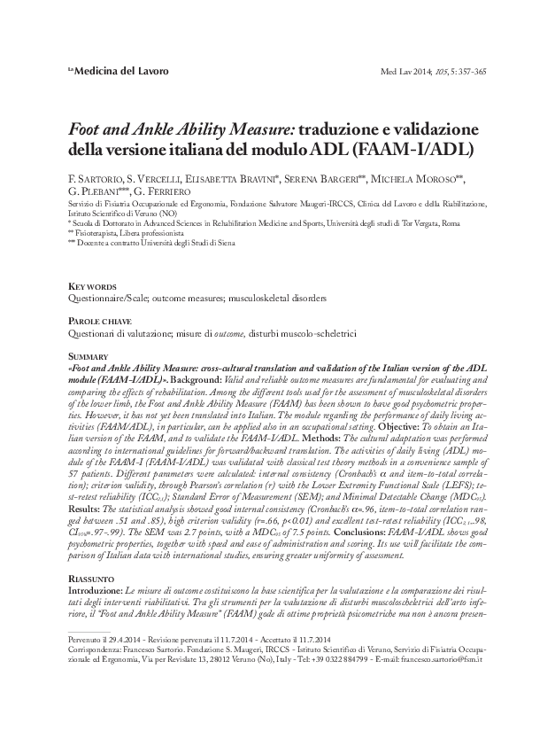 [Foot and ankle ability measure: cross-cultural translation and ...