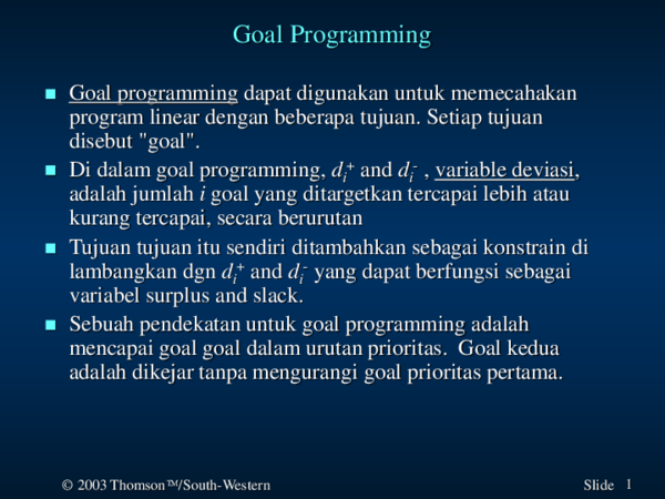(PDF) Goal-programming