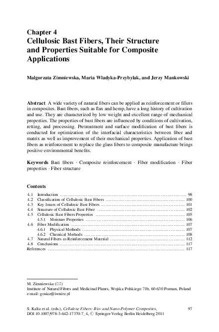 (PDF) Cellulosic Bast Fibers, Their Structure and Properties Suitable ...