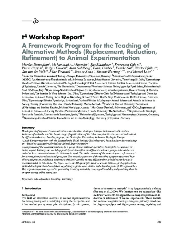 (PDF) A framework program for the teaching of alternative methods ...