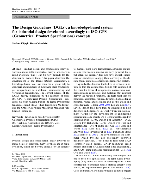 (PDF) The Design Guidelines (DGLs), a knowledge-based system for ...