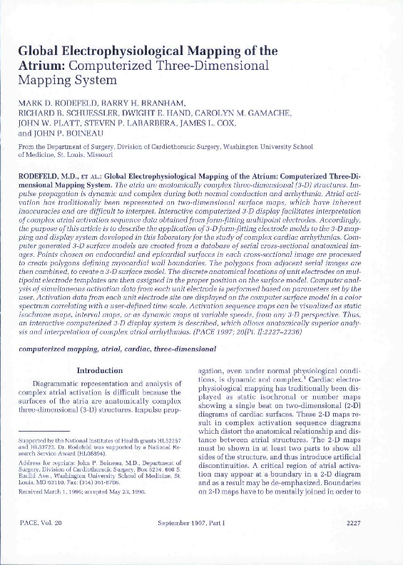 (PDF) Global Electrophysiological Mapping of the Atrium: Computerized ...