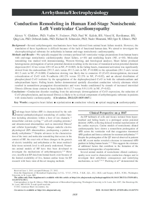 (PDF) Electrophysiological Substrate for Arrhythmia in Heart Failure