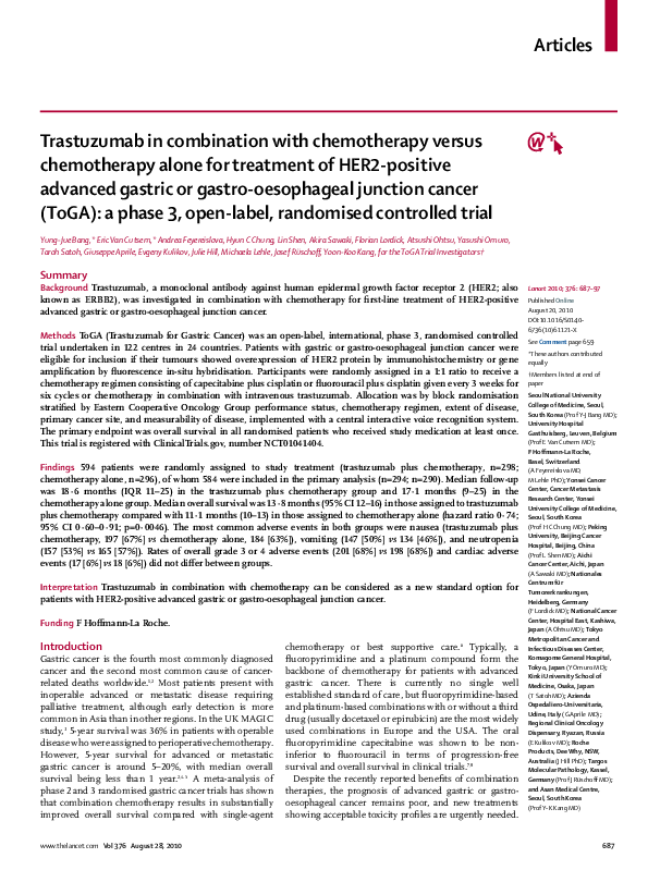 (PDF) Trastuzumab in combination with chemotherapy versus chemotherapy ...