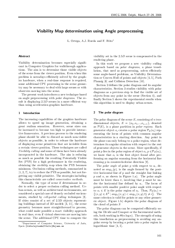 (PDF) Visibility Map determination using Angle preprocessing