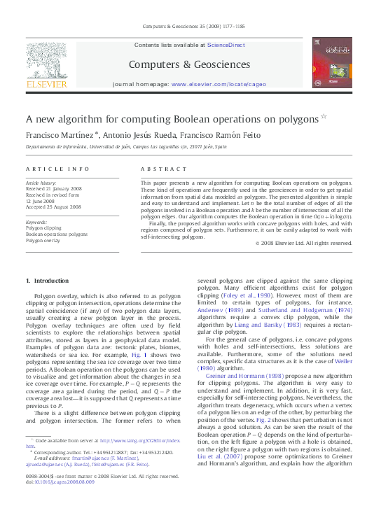 Pdf A New Algorithm For Computing Boolean Operations On Polygons