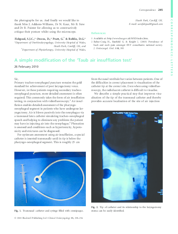 (PDF) A simple modification of the ‘Taub air insufflation test’