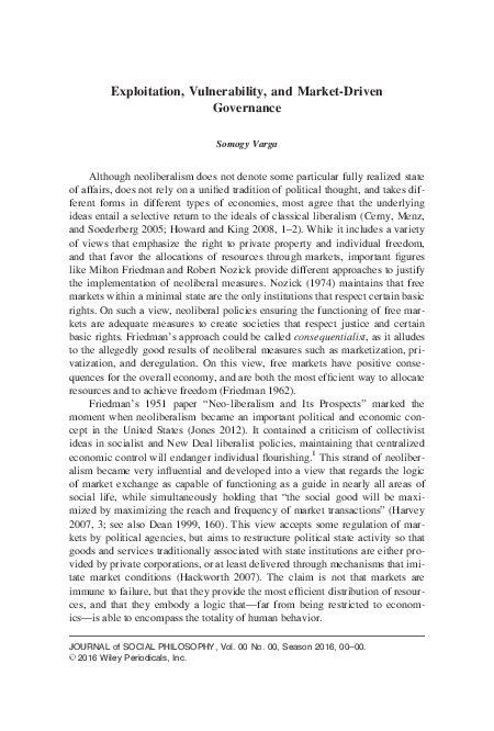 Exploitation, Vulnerability, and Market-Driven Governance | Somogy ...