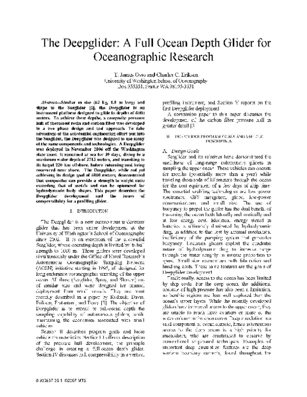 (PDF) The Deepglider: A Full Ocean Depth Glider for Oceanographic Research