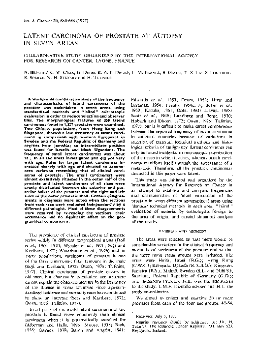 (PDF) Latent carcinoma of prostate at autopsy in seven areas ...