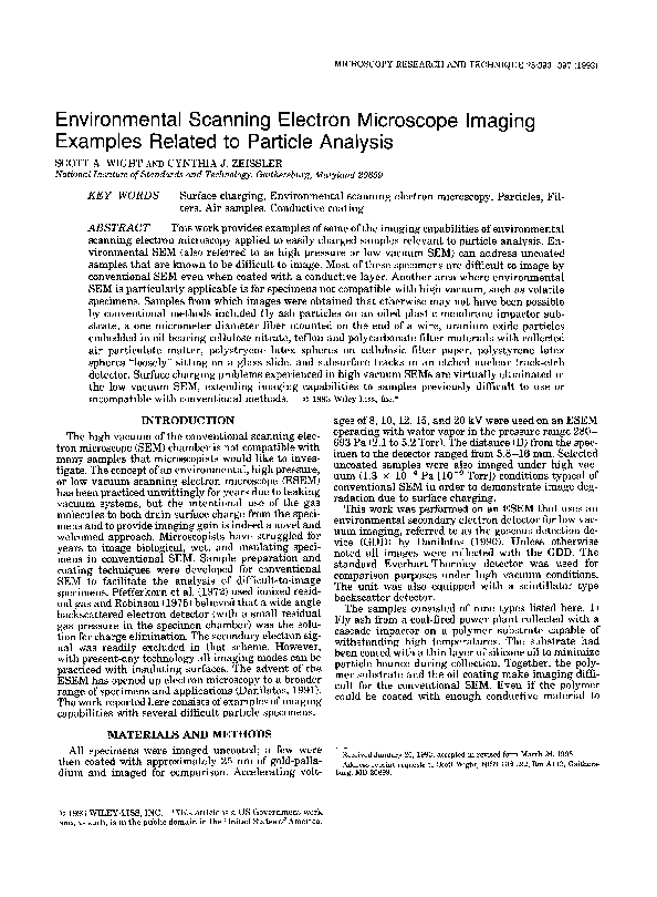 (PDF) Environmental scanning electron microscope imaging examples ...