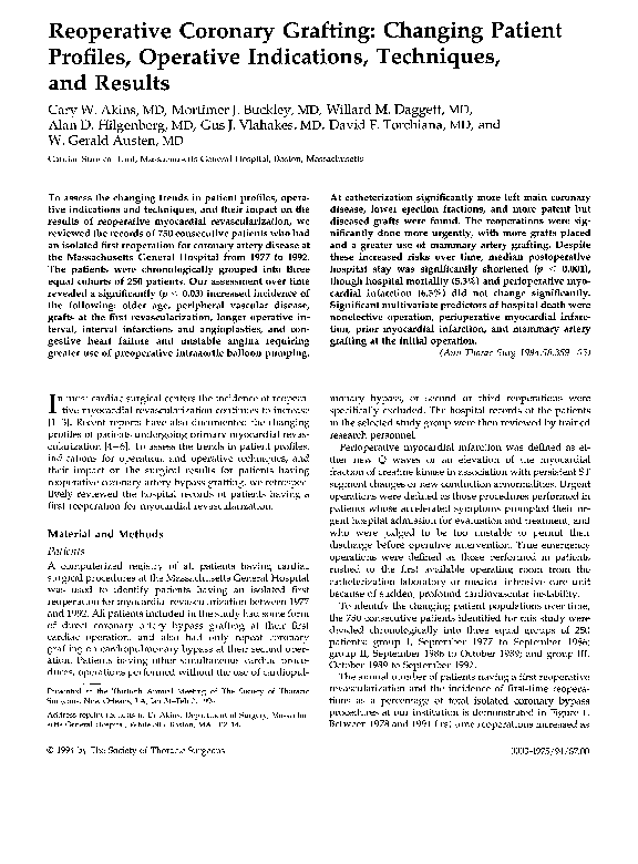 (PDF) Reoperative coronary grafting: Changing patient profiles ...