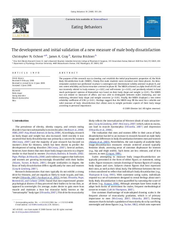 (PDF) The development and initial validation of a new measure of male ...